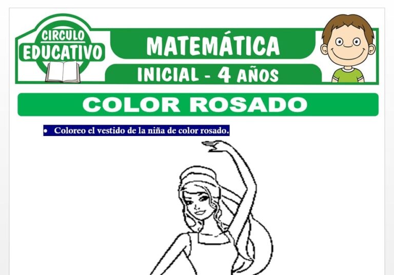 Actividades con el Color Rosado para Niños de Cuatro Años – Fichas GRATIS