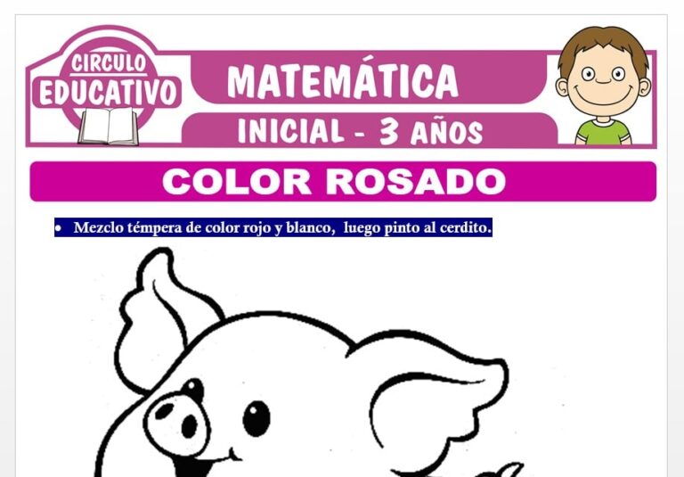 Color Rosado para Niños de Tres Años – Fichas GRATIS