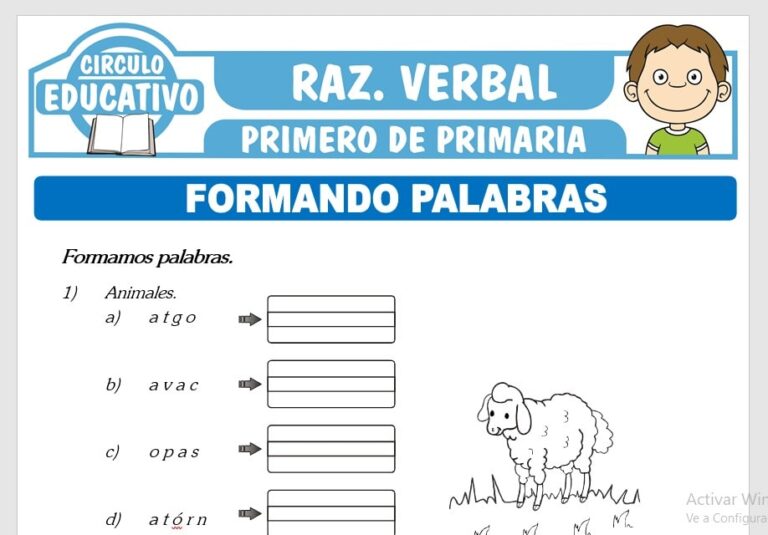 Formando Palabras para Primero de Primaria – Fichas GRATIS