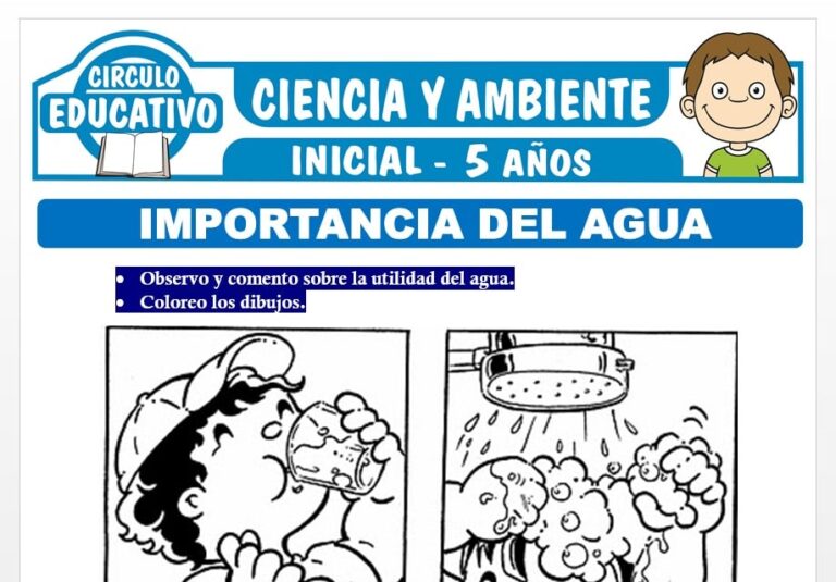 Importancia del Agua para Niños de Cinco Años – Fichas GRATIS
