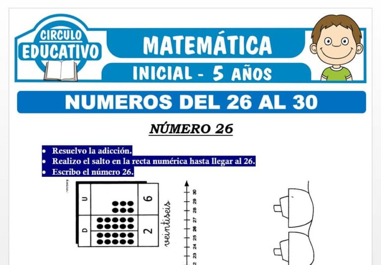 Números del 26 al 30 para Niños de Cinco Años – Fichas GRATIS
