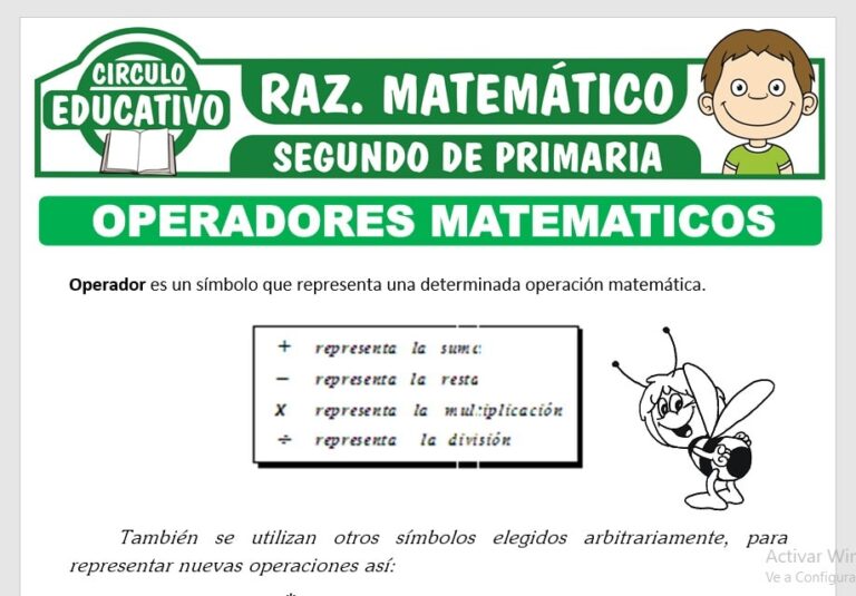 Operadores Matemáticos para Segundo de Primaria – Fichas GRATIS