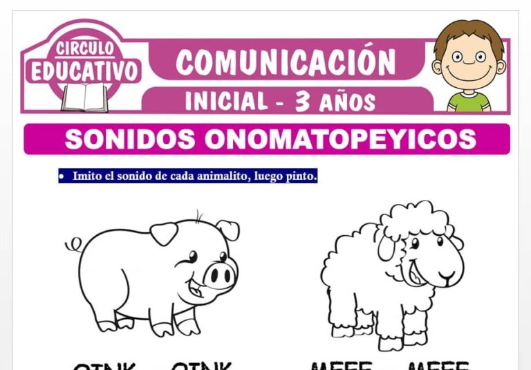 Sonidos Onomatopéyicos para Niños de Tres Años – Fichas GRATIS