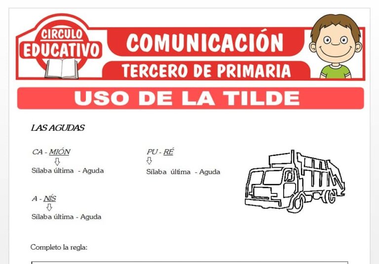 Uso de la Tilde para Tercero de Primaria – Fichas GRATIS